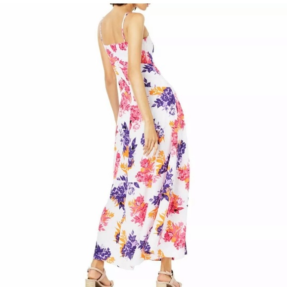 Bar III | Dresses | Bar Iii Floral Maxi Dress White Pink Orange | Poshmark